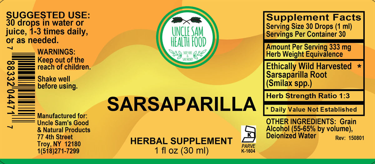 Sarsaparilla Liquid – Uncle Sam’s Health Food