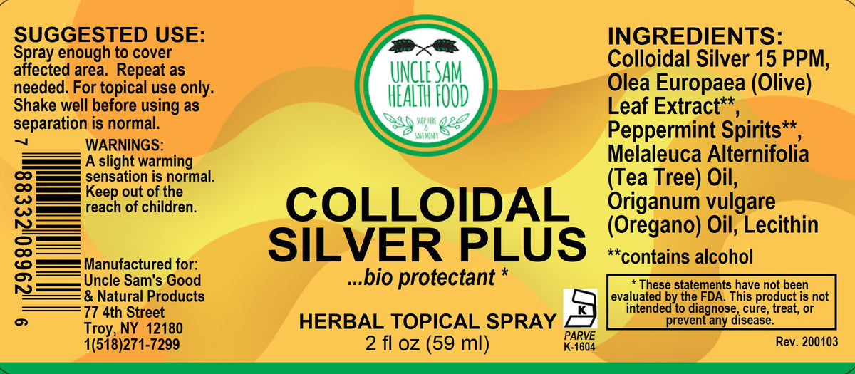Colloidal Silver Plus Topical Spray – Uncle Sam’s Health Food
