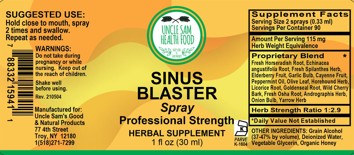 Sinus Blaster Liquid Spray – Uncle Sam’s Health Food