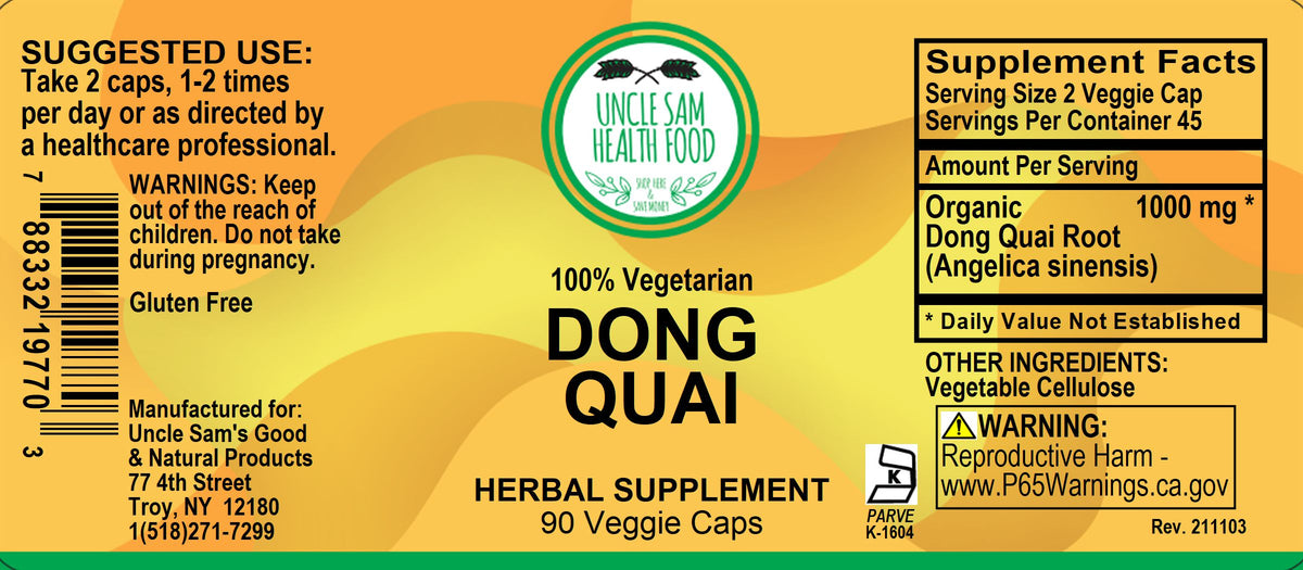 Don Quai (Angelica Sinensis) Capsules – Uncle Sam’s Health Food